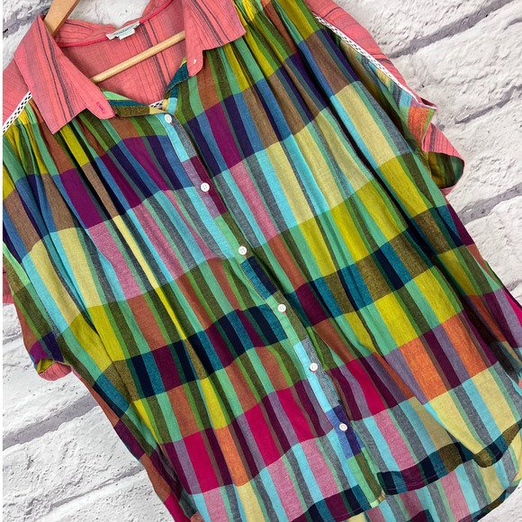 Sundance | Tops | Sundance Womens L Madras Plaid Lightweight Cotton ...